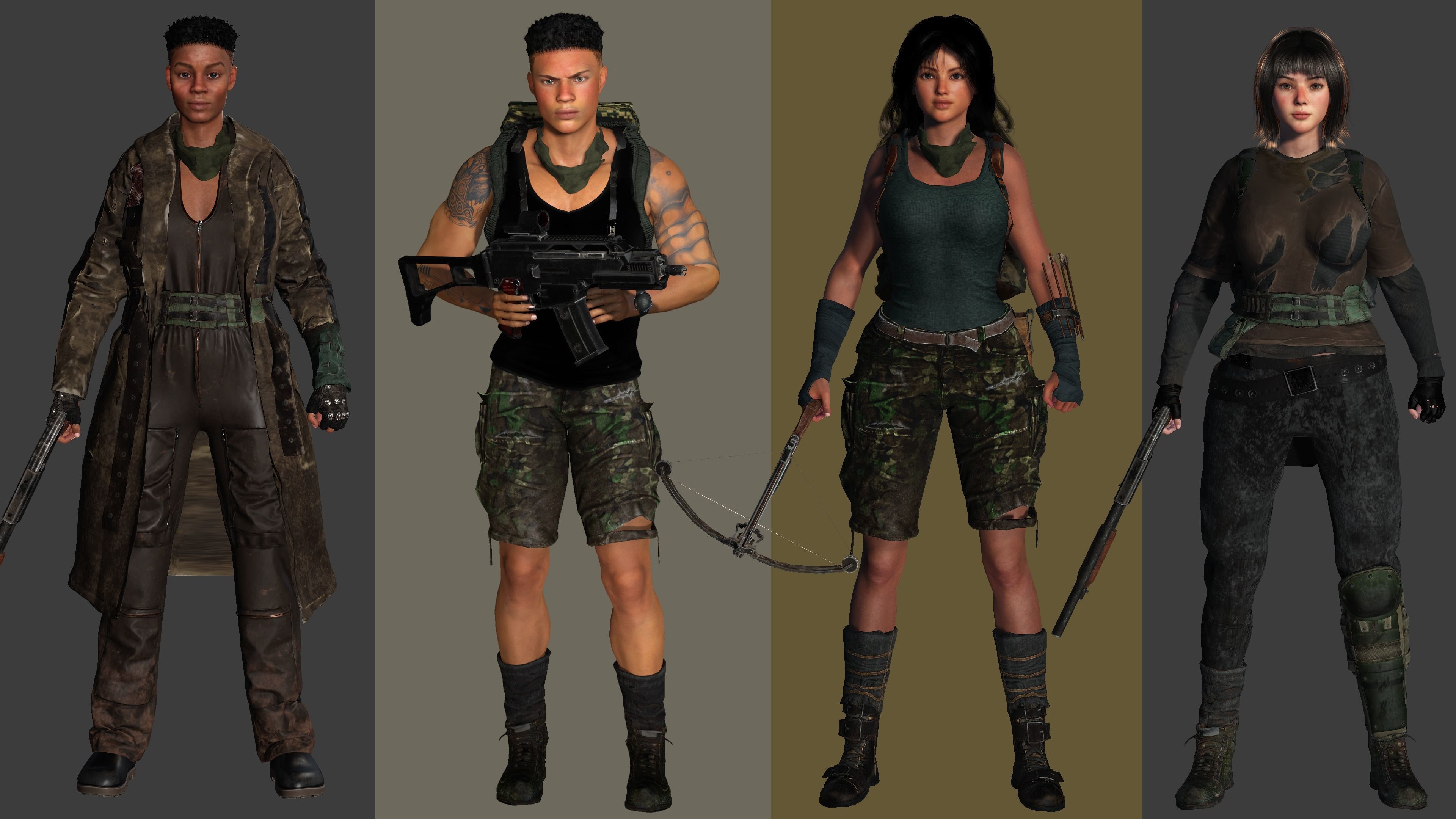 3D Model Collection AAA 3D REALISTIC POST APOCALYPTIC CHARACTER PACK 01 ...