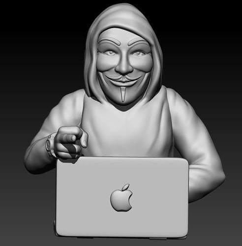 Anonymous Pendant 3D model 3D printable | CGTrader
