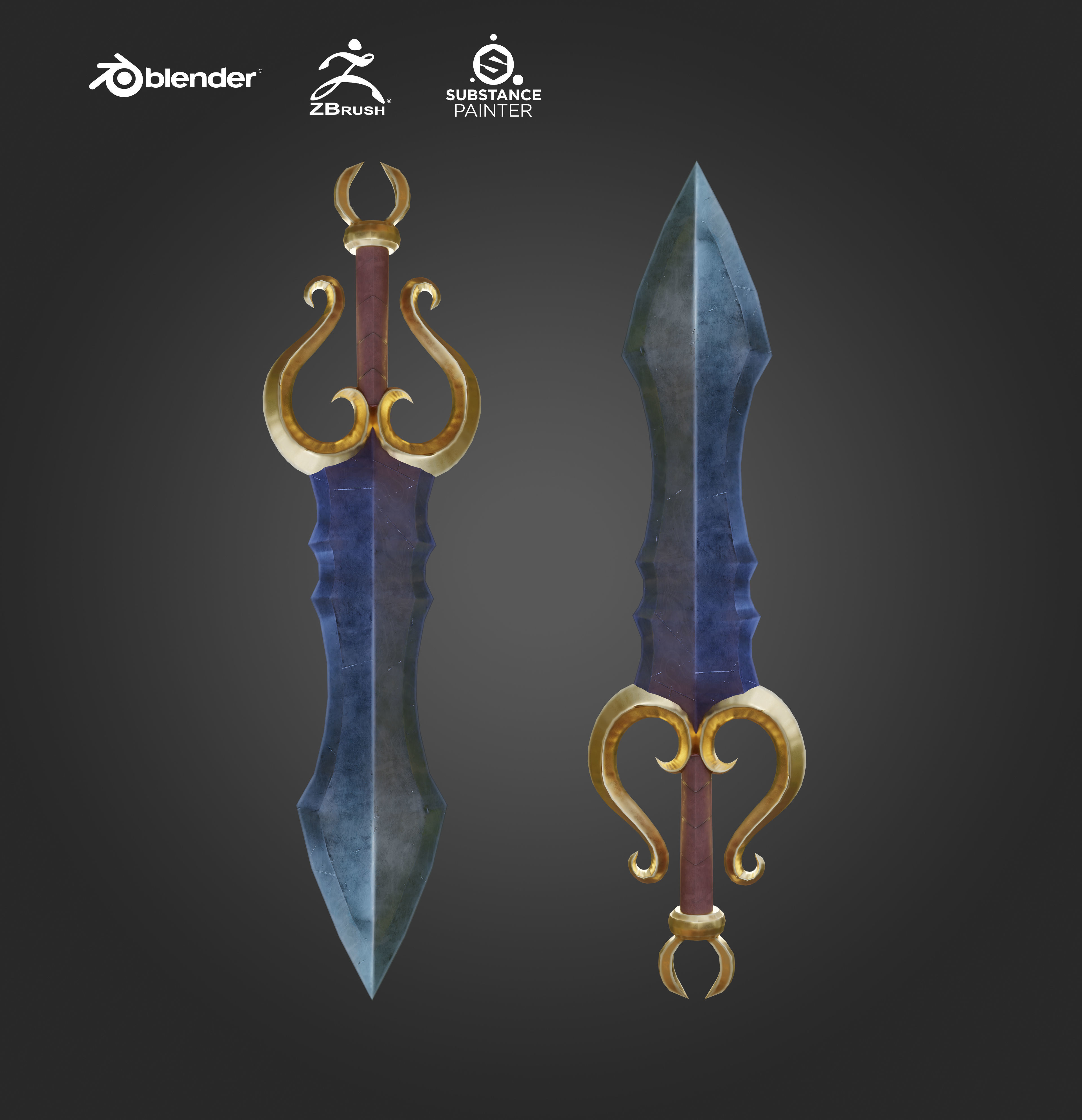 Stylized sword Game Ready free VR / AR / low-poly 3D model | CGTrader