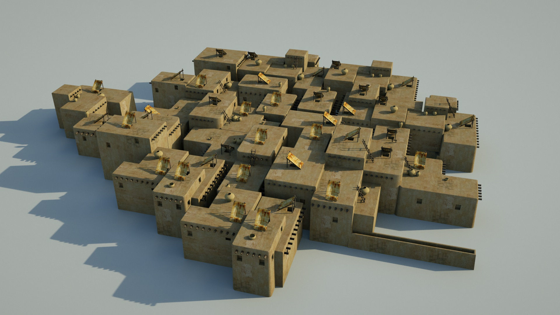 Prehistoric neolithic structures village 3D model | CGTrader
