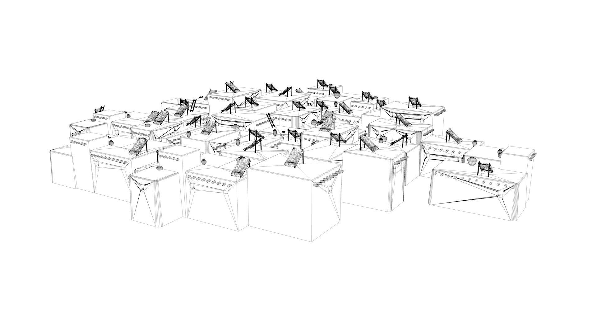 Prehistoric neolithic structures village 3D model | CGTrader