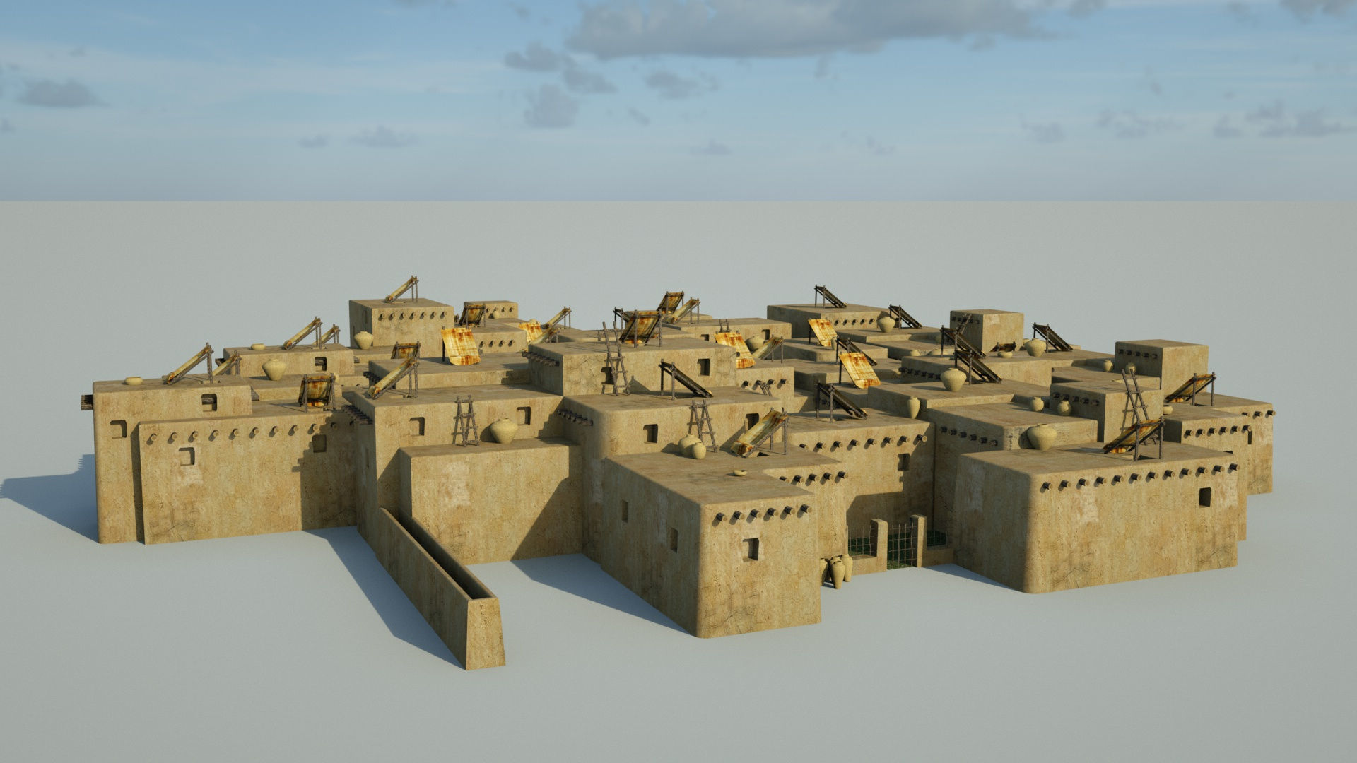 Prehistoric neolithic structures village 3D model | CGTrader
