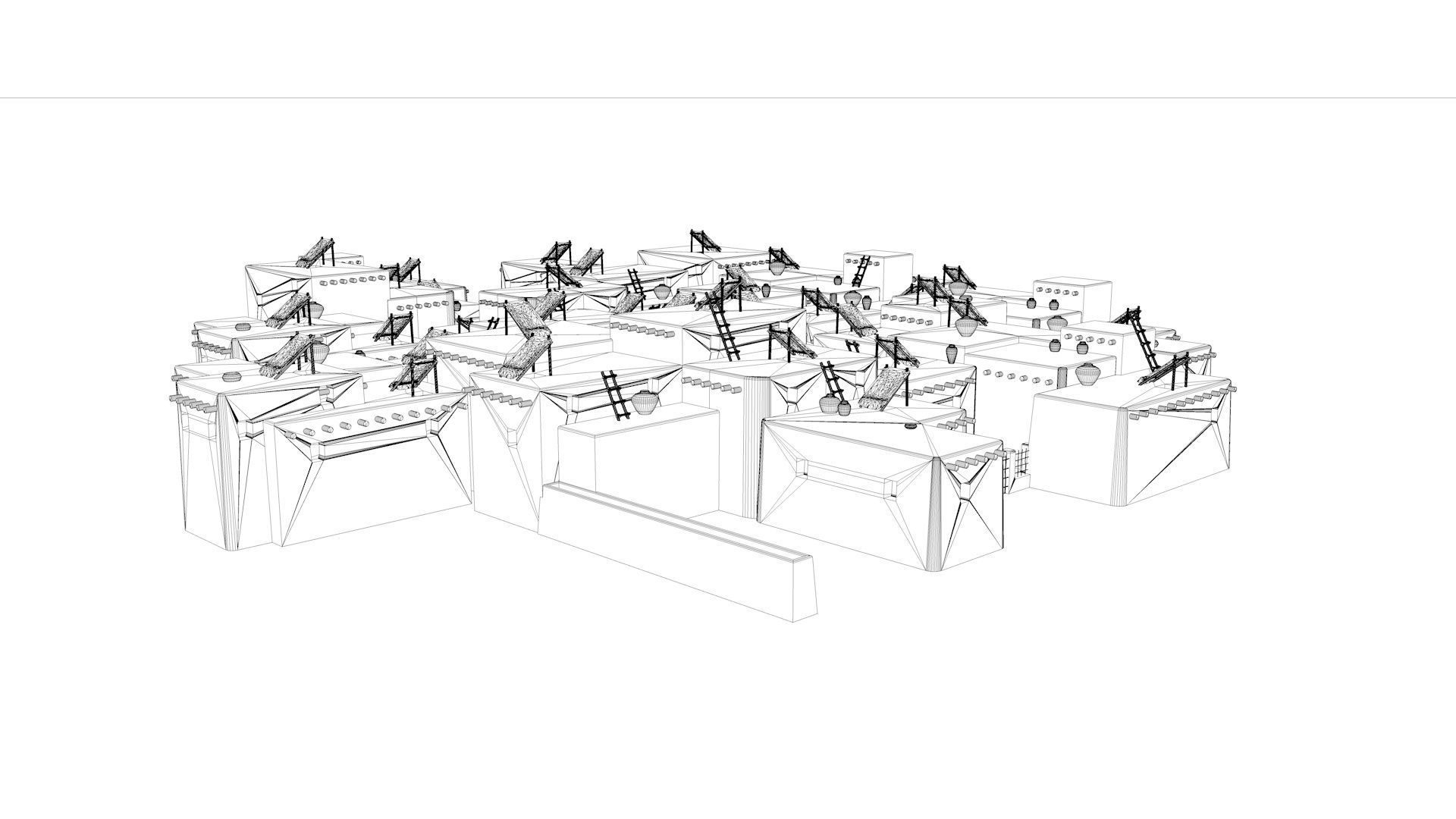 Prehistoric neolithic structures village 3D model | CGTrader