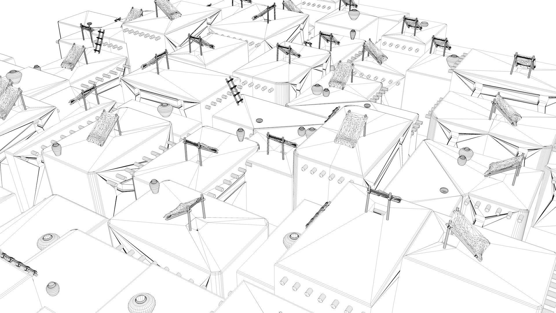 Prehistoric neolithic structures village 3D model | CGTrader