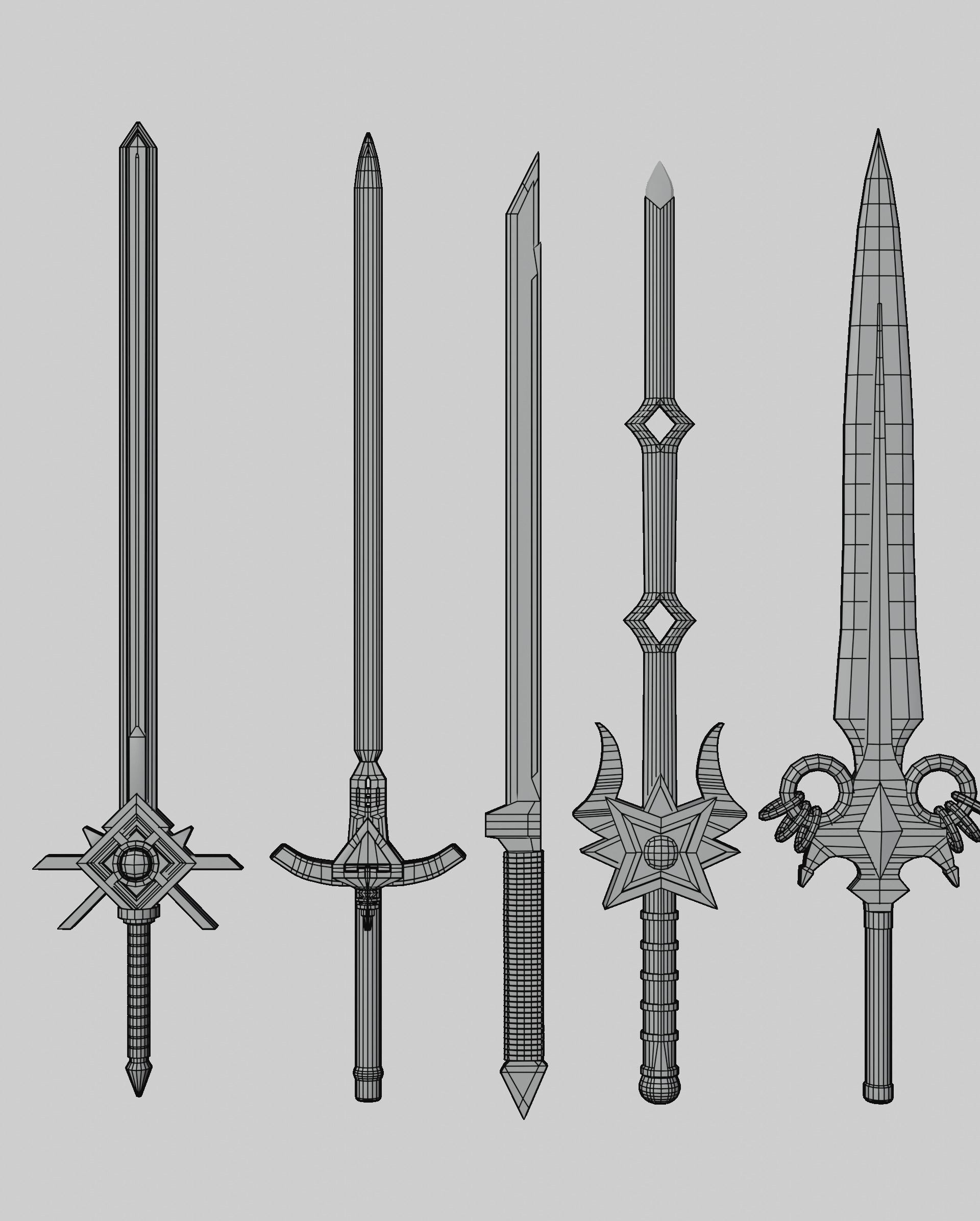 3D model Minipack swords fantasy LowPoly RPG VR / AR / low-poly | CGTrader