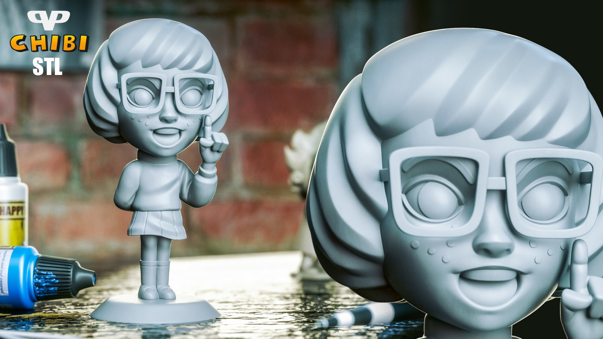 Velma Chibi STL for 3D Printing ChibiSTL 3DXM 3D model 3D printable ...