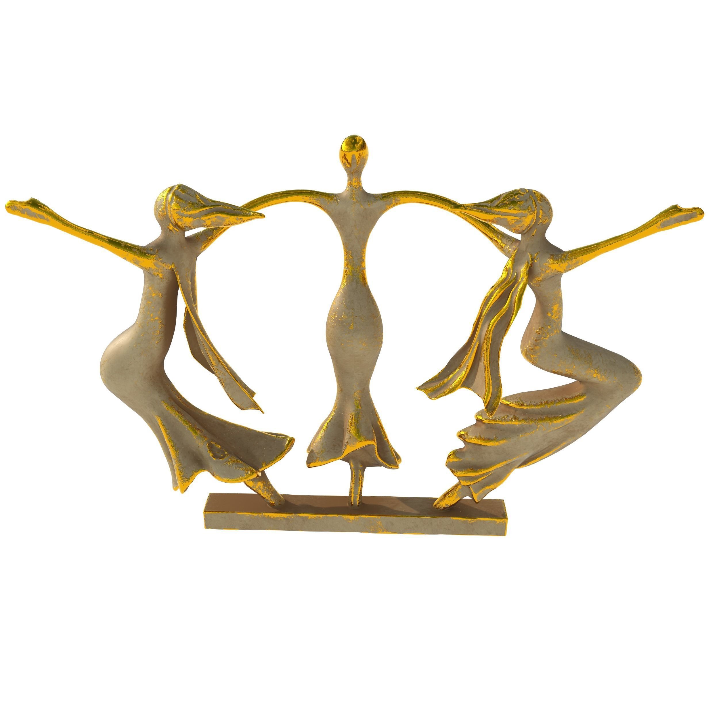 3D model Three person dance sculpture VR / AR / low-poly | CGTrader