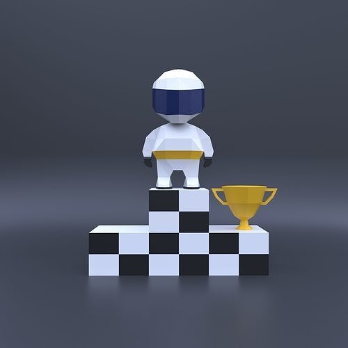 Low Poly RacerModel Origami 3D print model 3D print model 3D model 3D ...