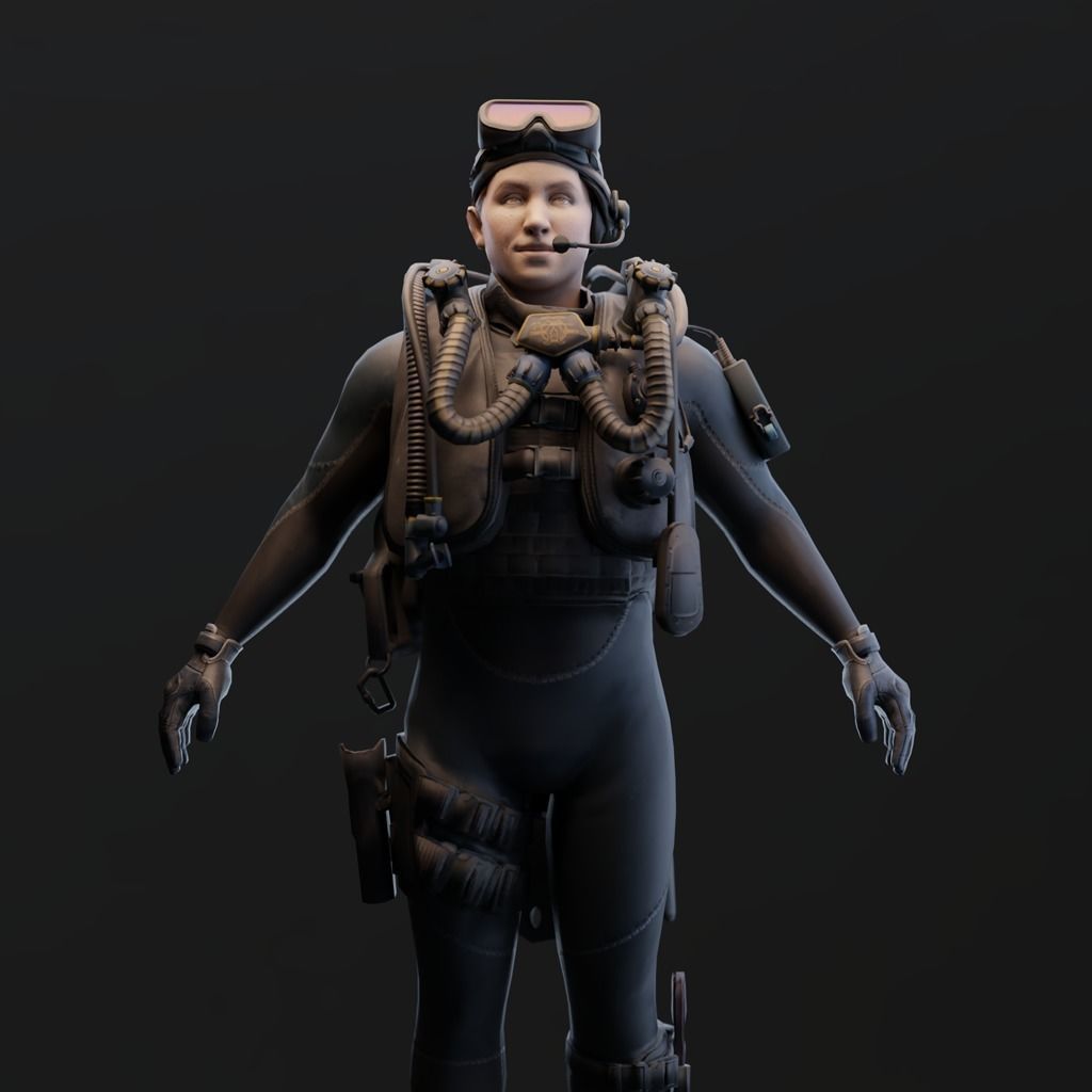 CSGO Agent Captain David 3D model rigged | CGTrader
