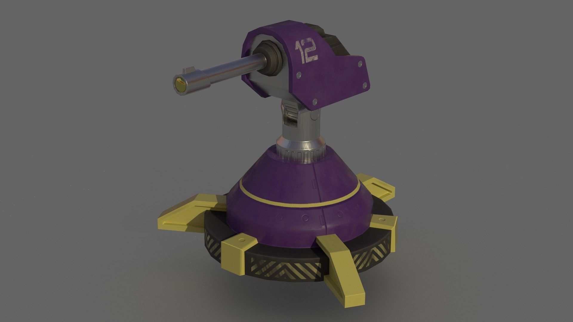 Laser Turret First level free VR / AR / low-poly 3D model animated ...