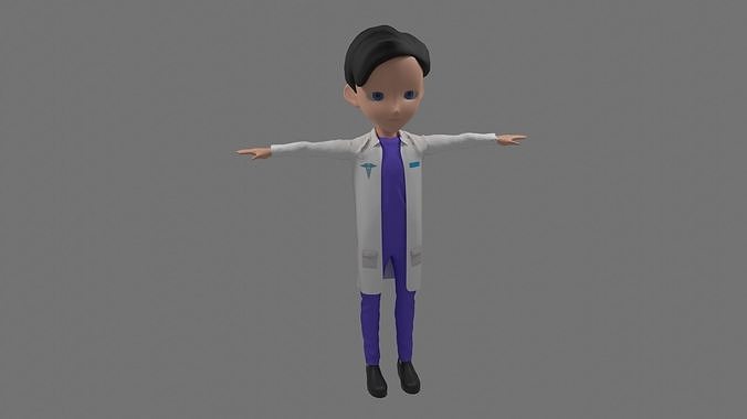 3D model Doctor - Cartoon Character Man VR / AR / low-poly | CGTrader