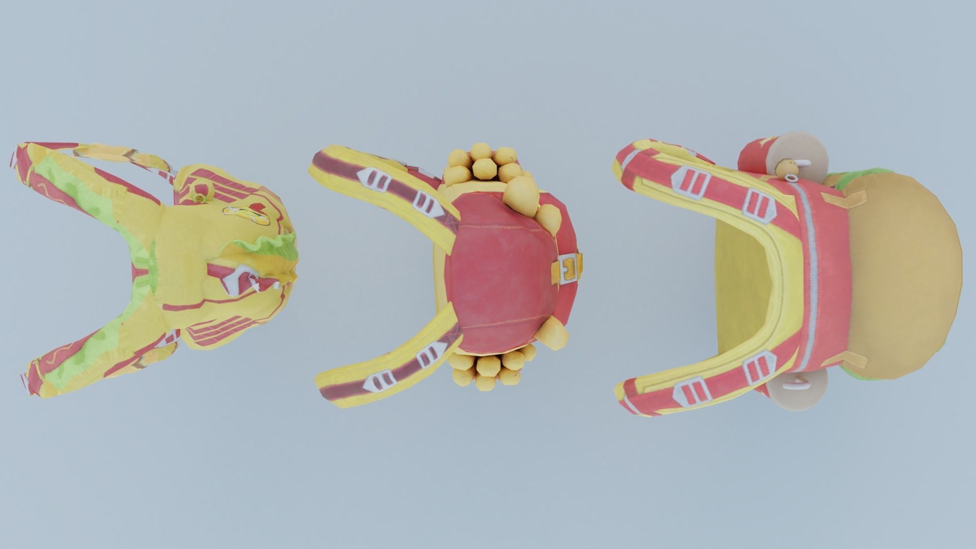 Bag 3x Gourmet Diner backpack 3D model | CGTrader