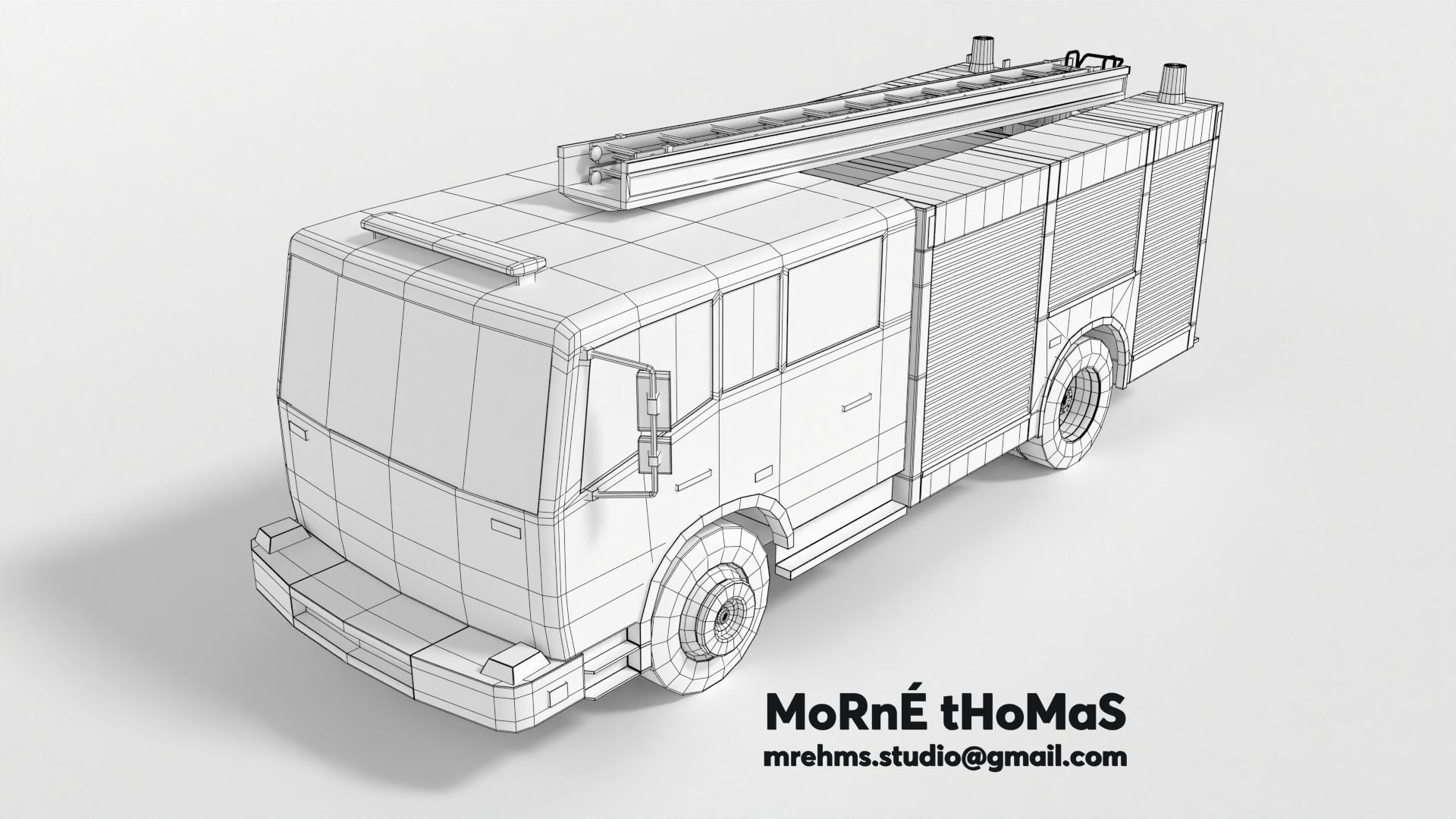 Cape Town Fire Engine free 3D model rigged | CGTrader