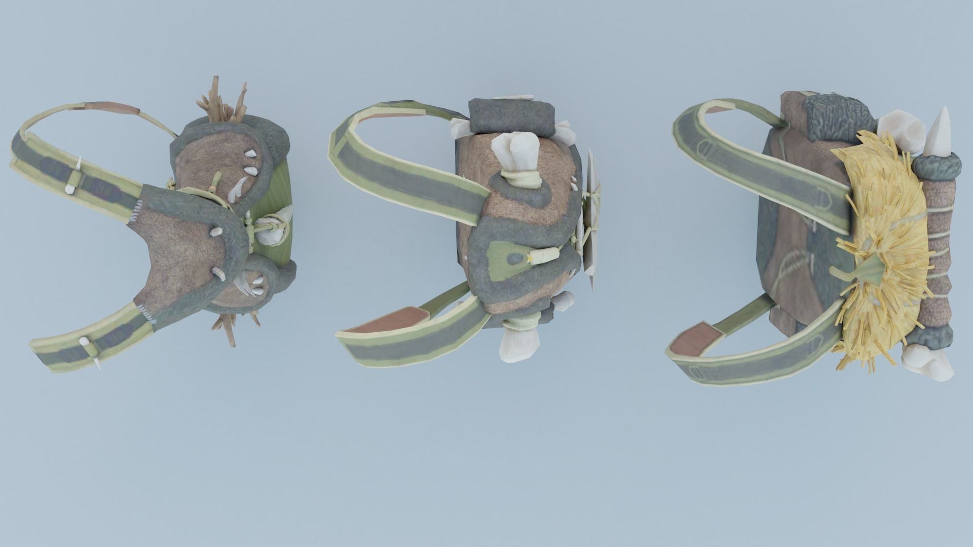 Bag 3x Wasteland Explorer Backpack 3D model | CGTrader