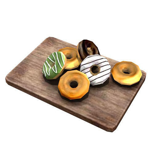 3D model Donuts Board - low poly VR / AR / low-poly | CGTrader