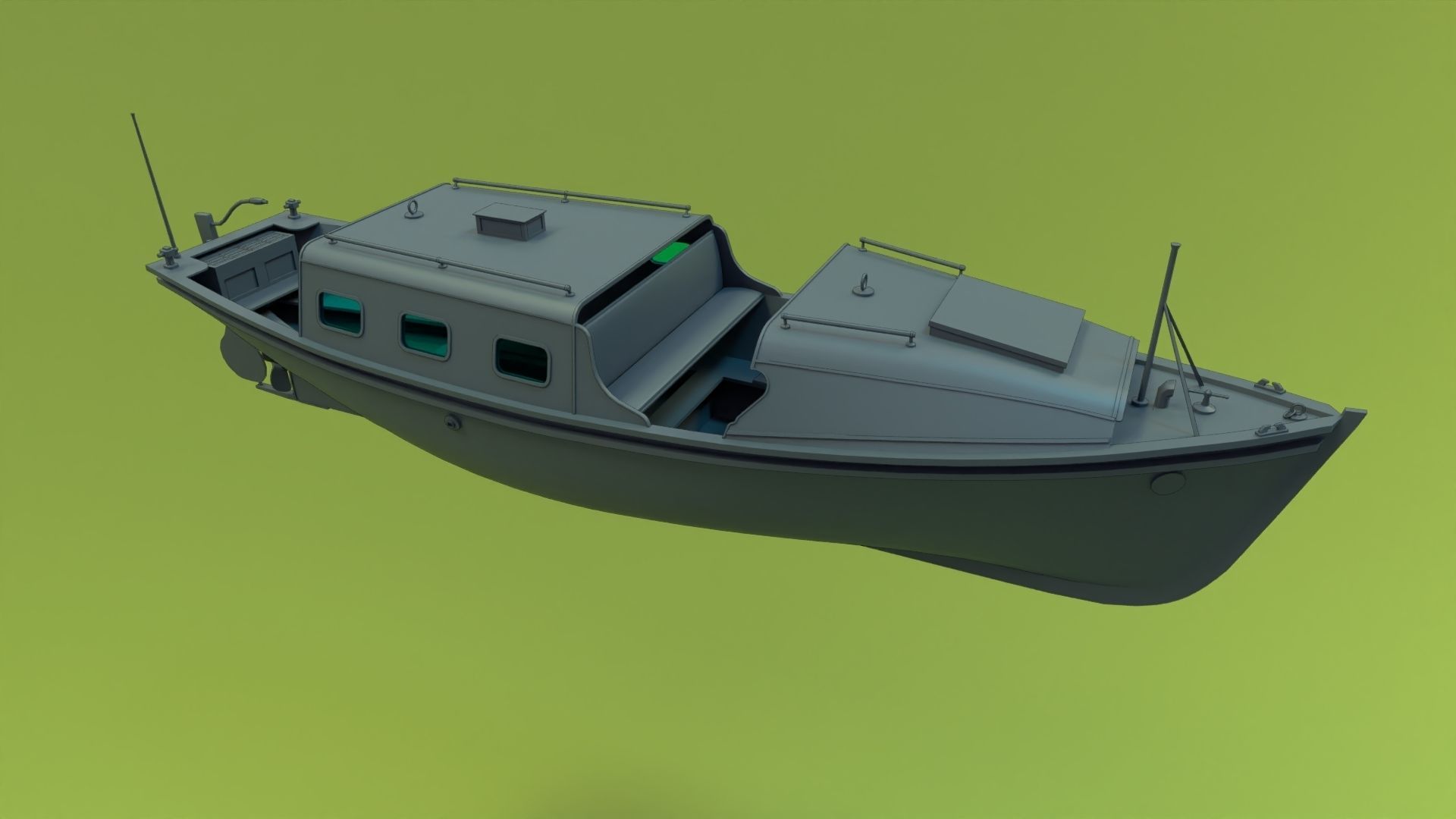 3D model Motorboat 1960 VR / AR / low-poly | CGTrader