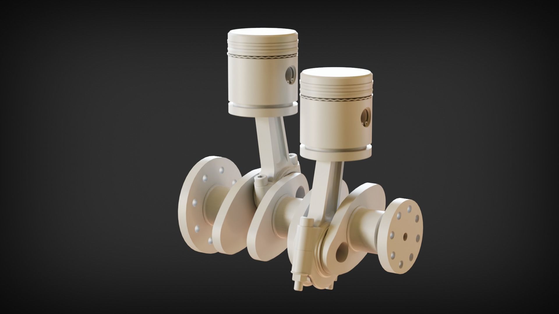 3D model Car Engine Piston - Crankshaft SolidWorks and Blender 3D VR ...