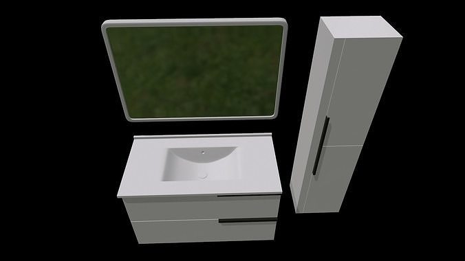 Basin Vanity Set with Cabinet 3D model | CGTrader