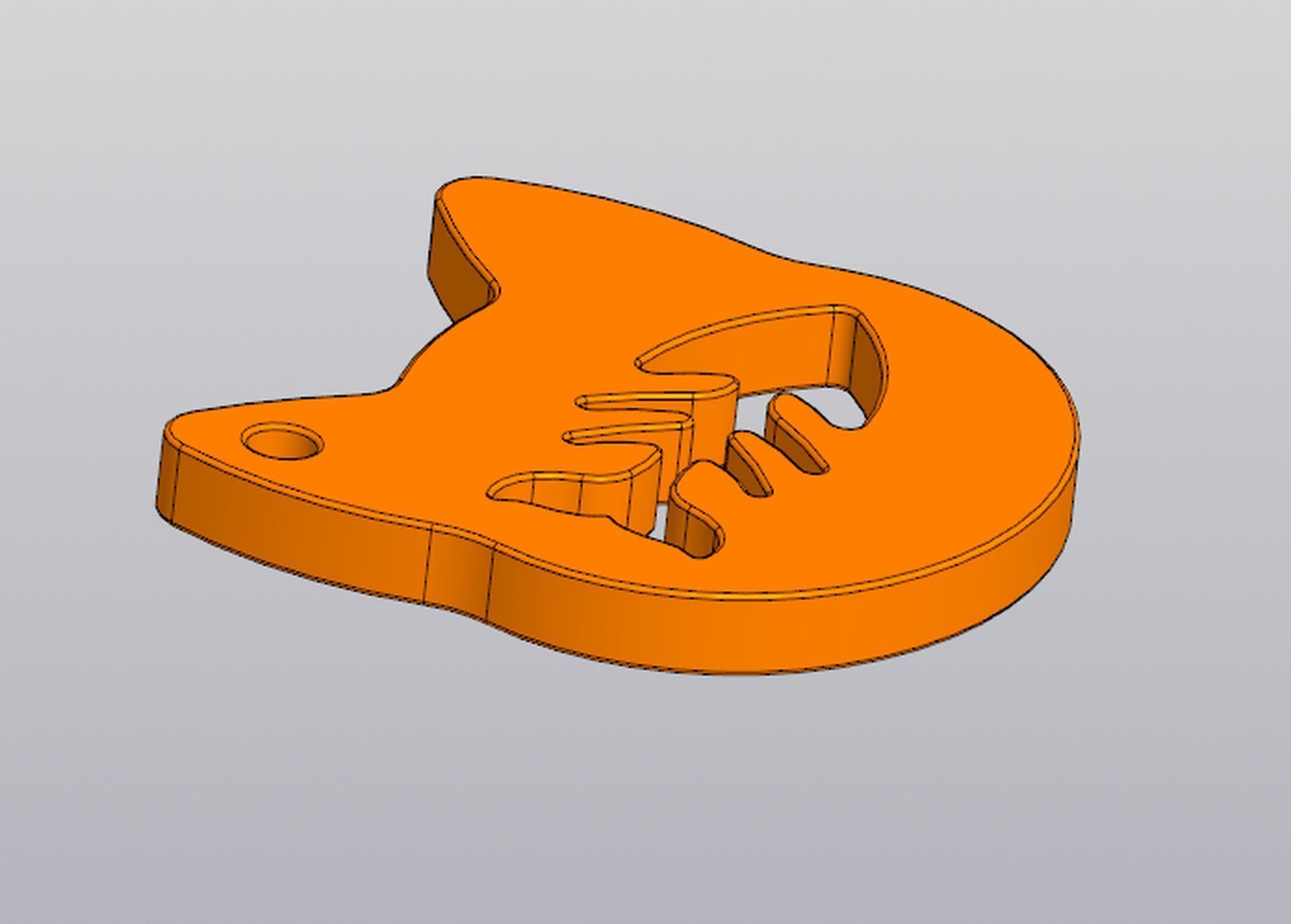 Cat and fish skeleton Keychain free 3D model 3D printable | CGTrader