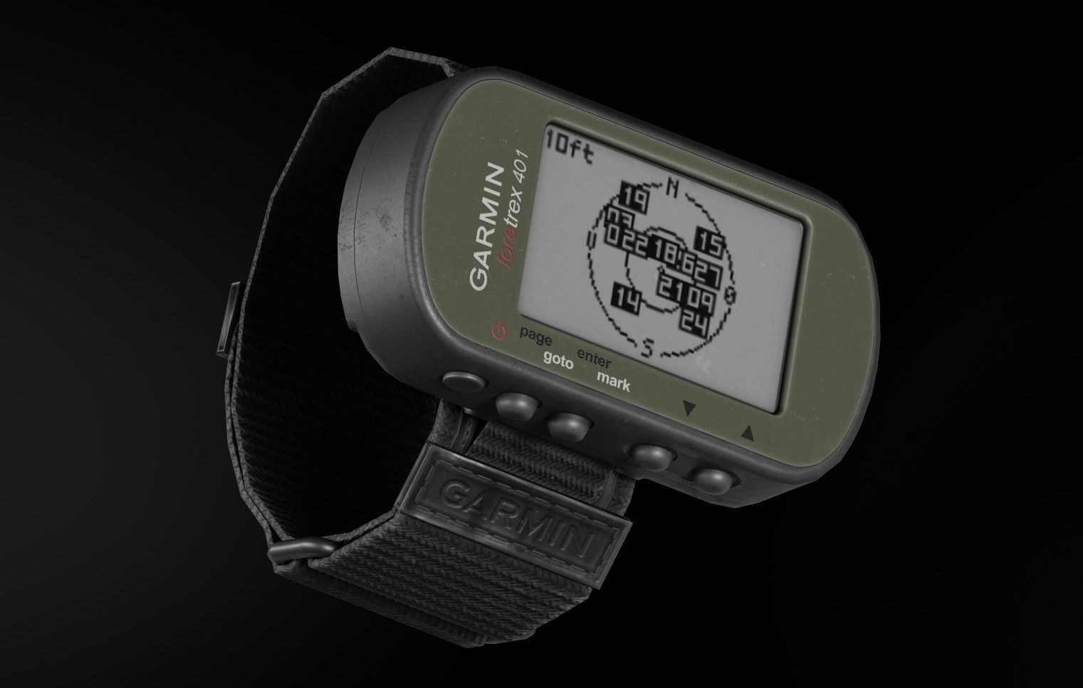 3D model Game-Ready GARMIN Foretrex 401 Wrist top VR / AR / low-poly ...