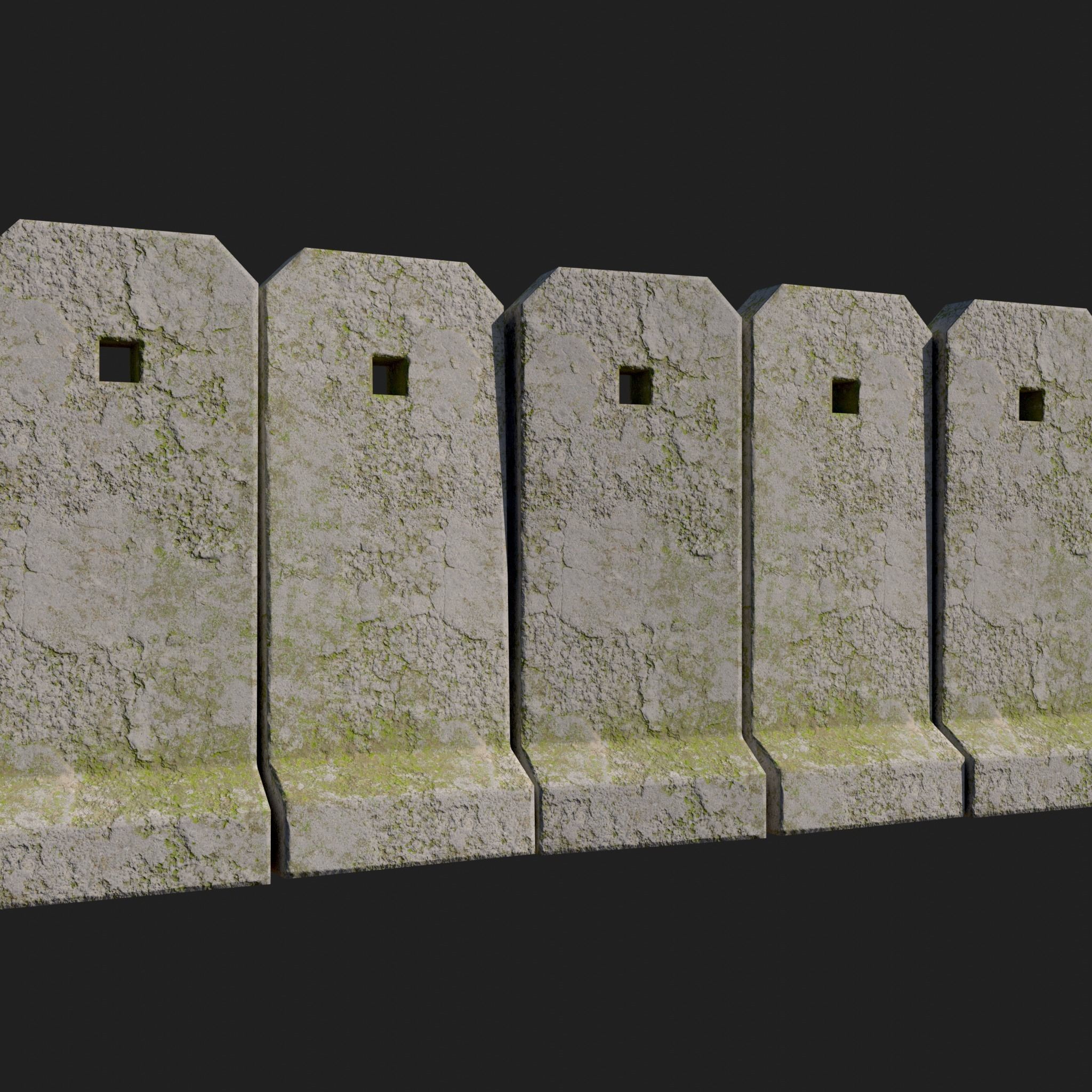 Damaged Concrete Barricade 3D model | CGTrader