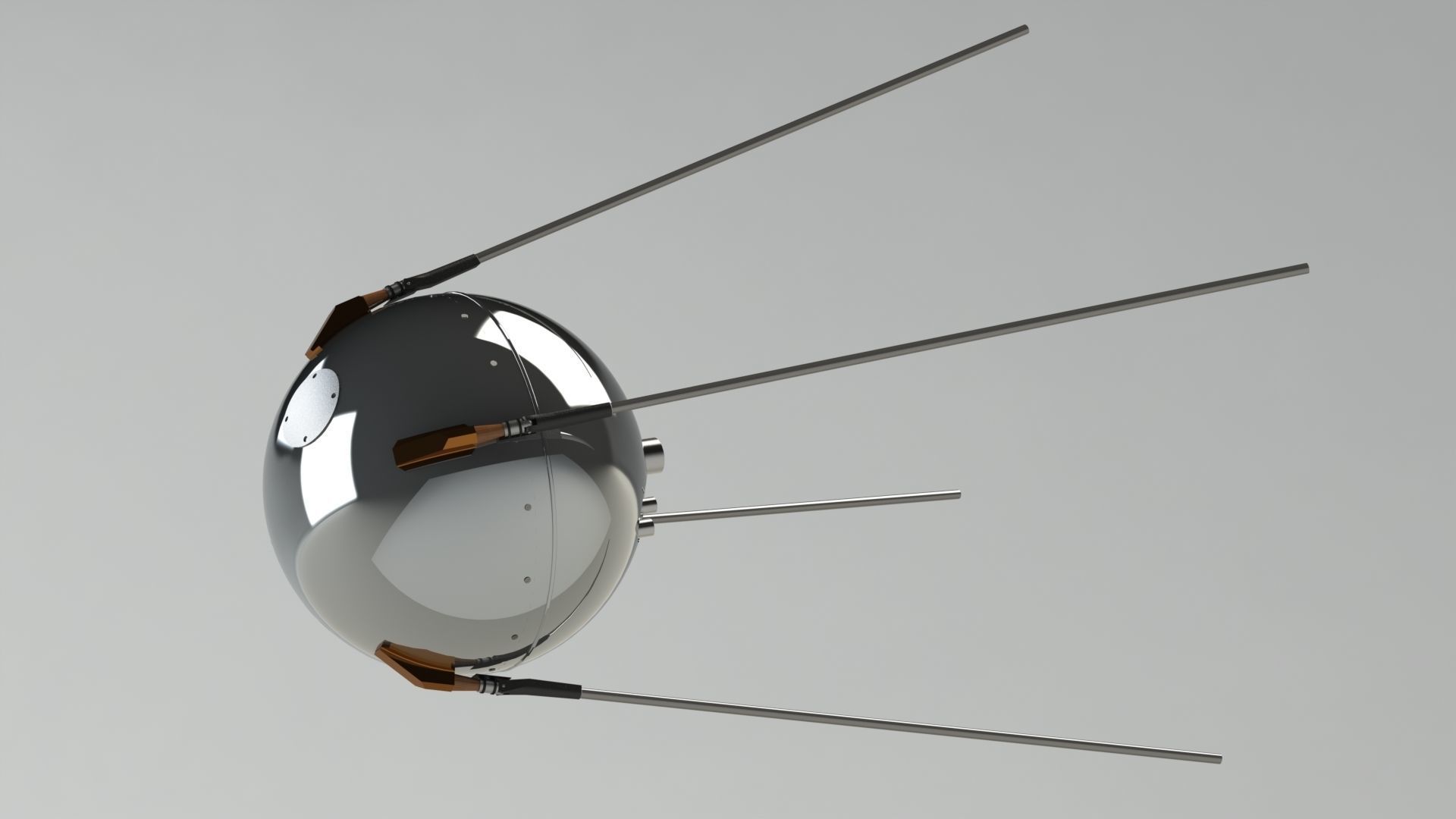 Sputnik-1 USSR Model of satellite 3D model rigged | CGTrader