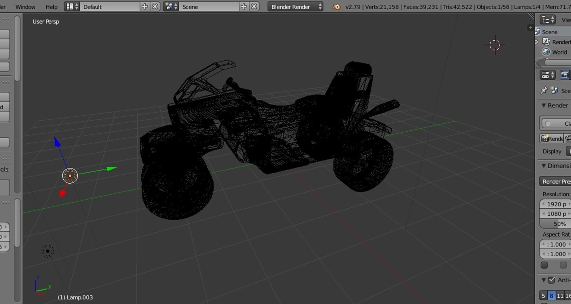 3D model sci-fi atv motorcycle hq printable original design VR / AR ...