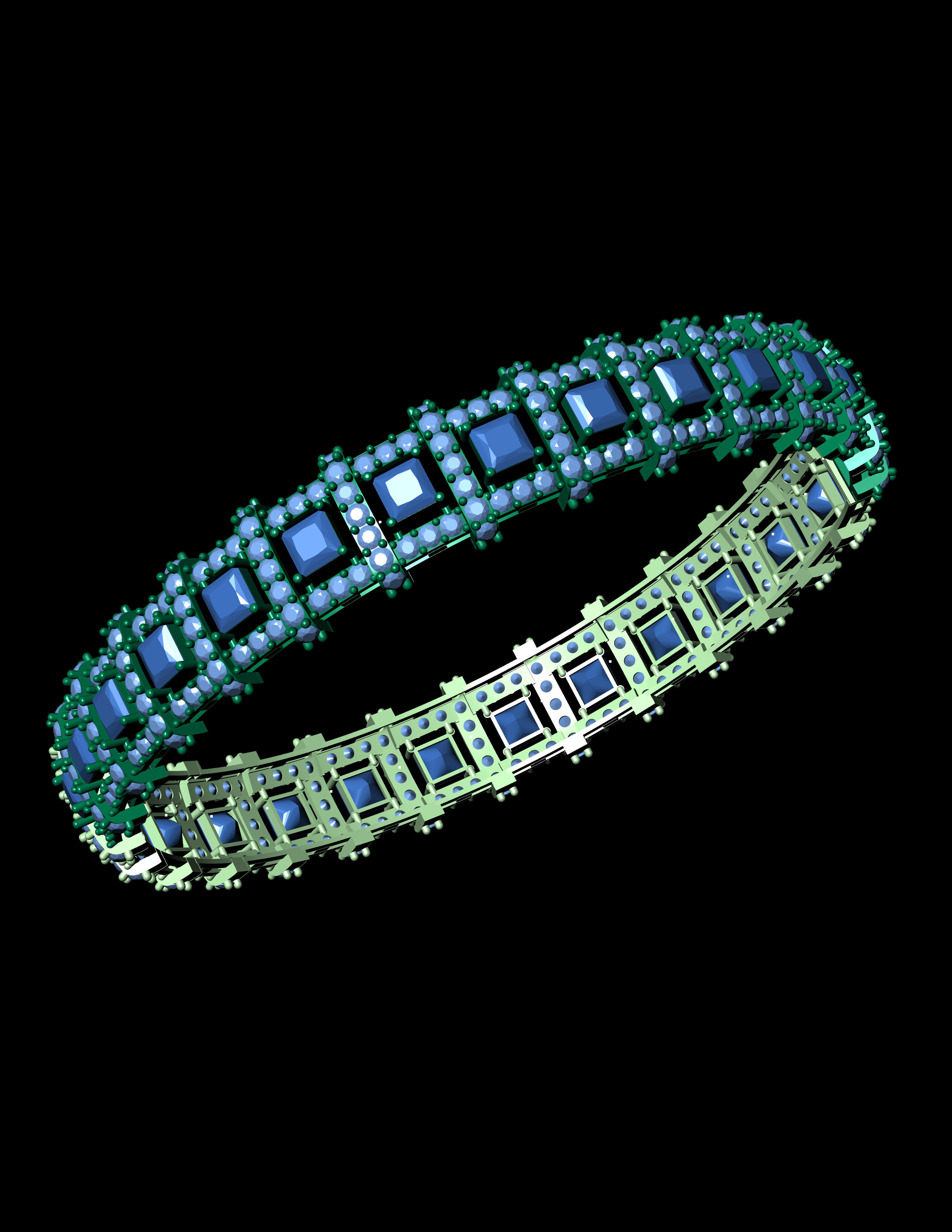 Diamond Breslet Emeralds 3D print model 3D model 3D printable | CGTrader