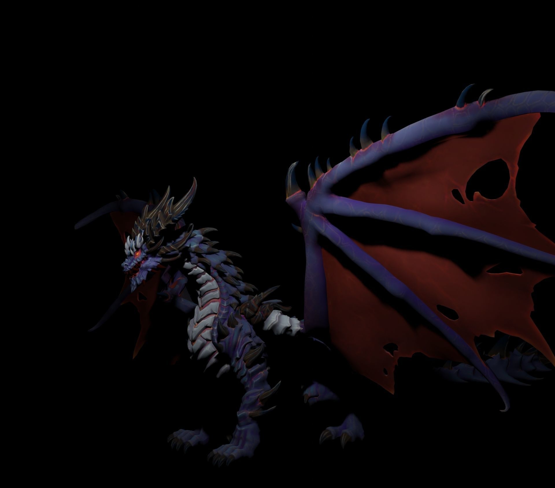 dark dragon 3D model animated rigged | CGTrader