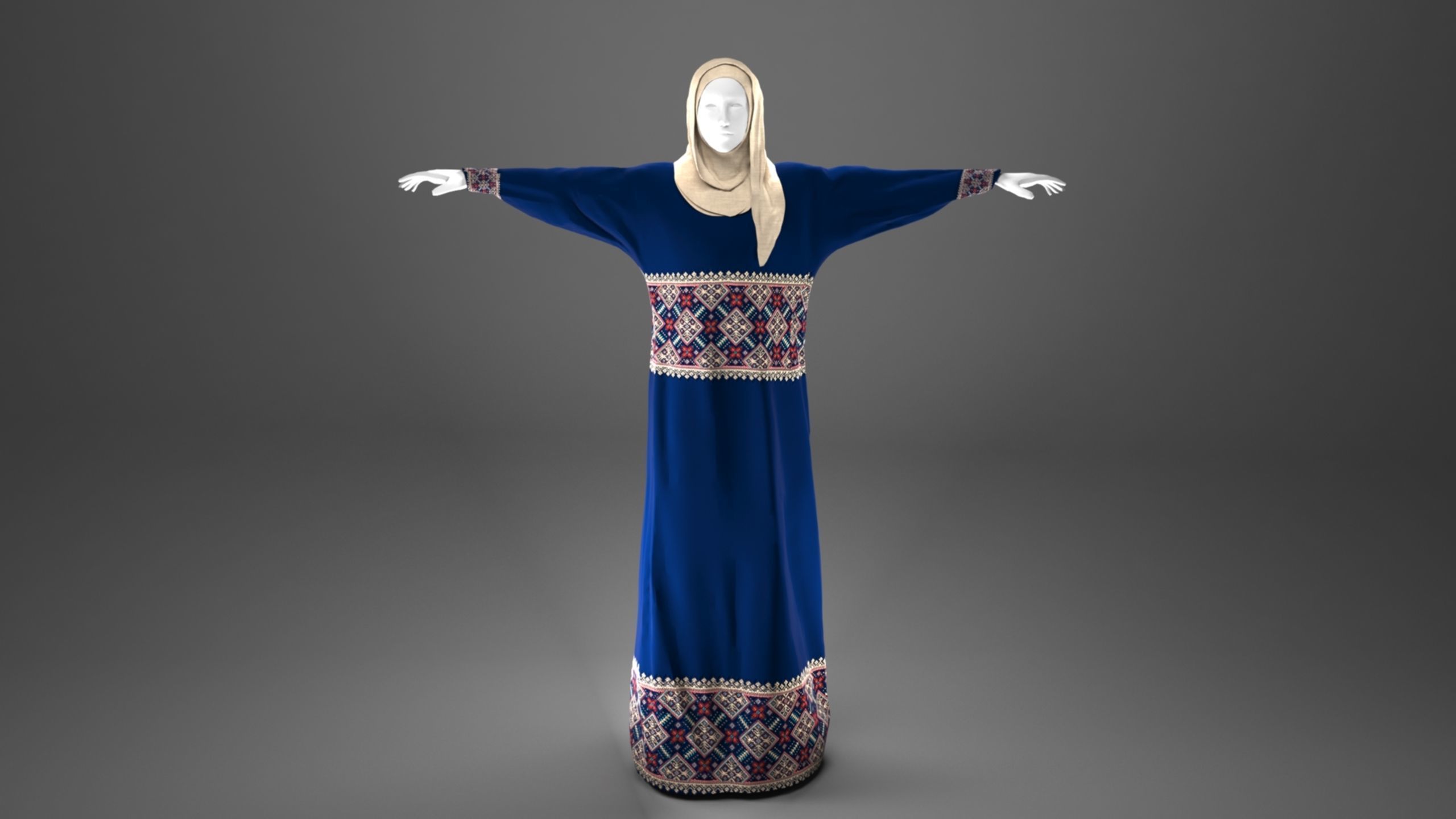arabic dress with Hijab 3D model | CGTrader