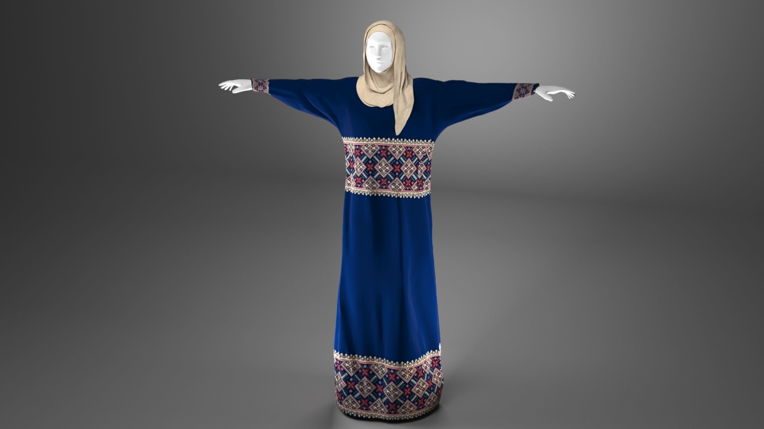 arabic dress with Hijab 3D model | CGTrader