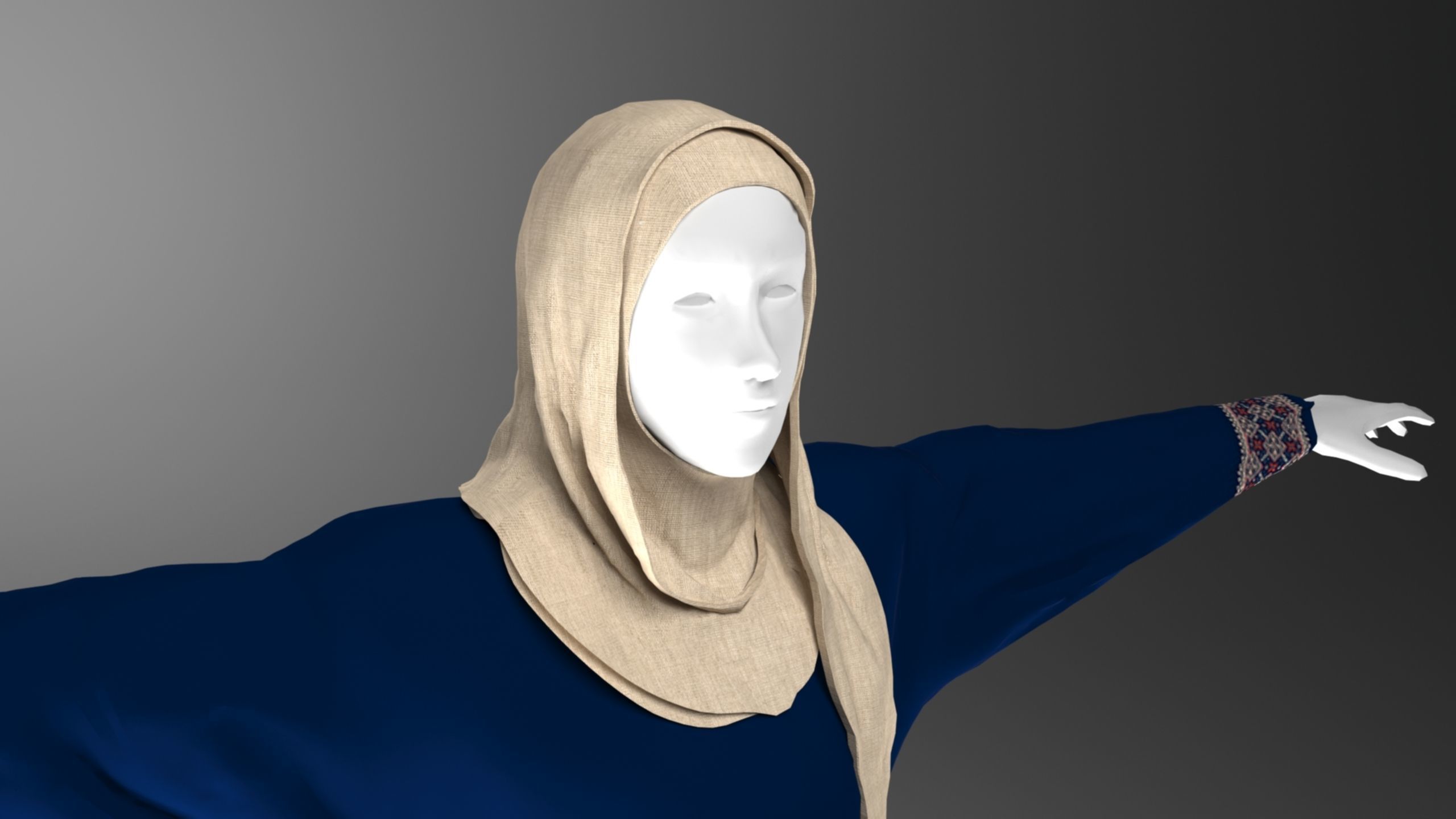 arabic dress with Hijab 3D model | CGTrader
