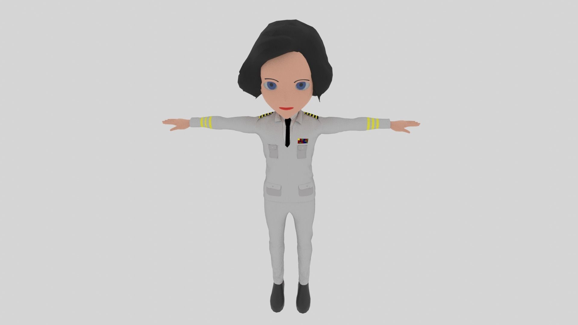 3D model Commander - Cartoon Character Woman VR / AR / low-poly | CGTrader