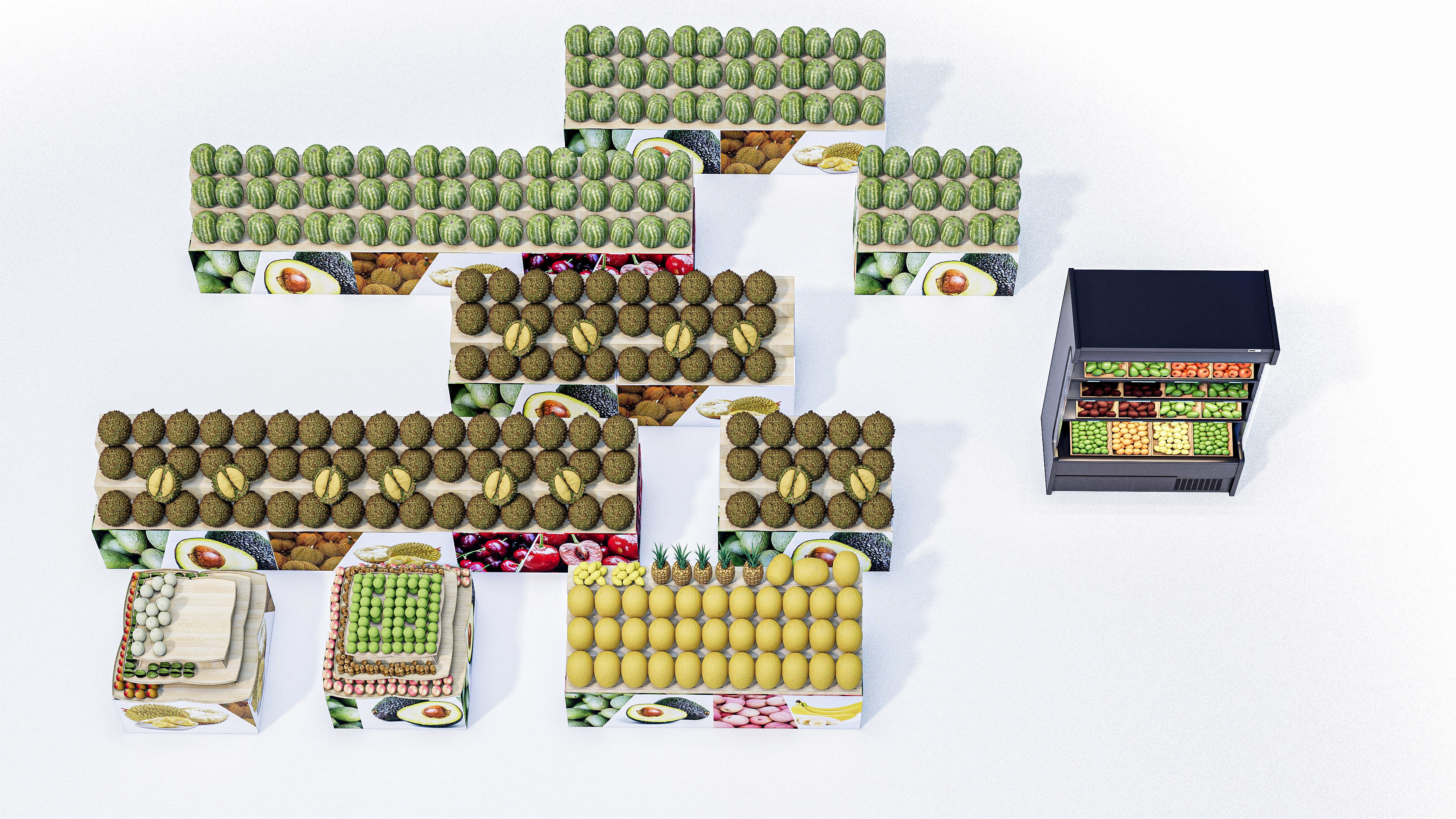 Fruits and vegetables Supermarket Grocery store 3D model | CGTrader