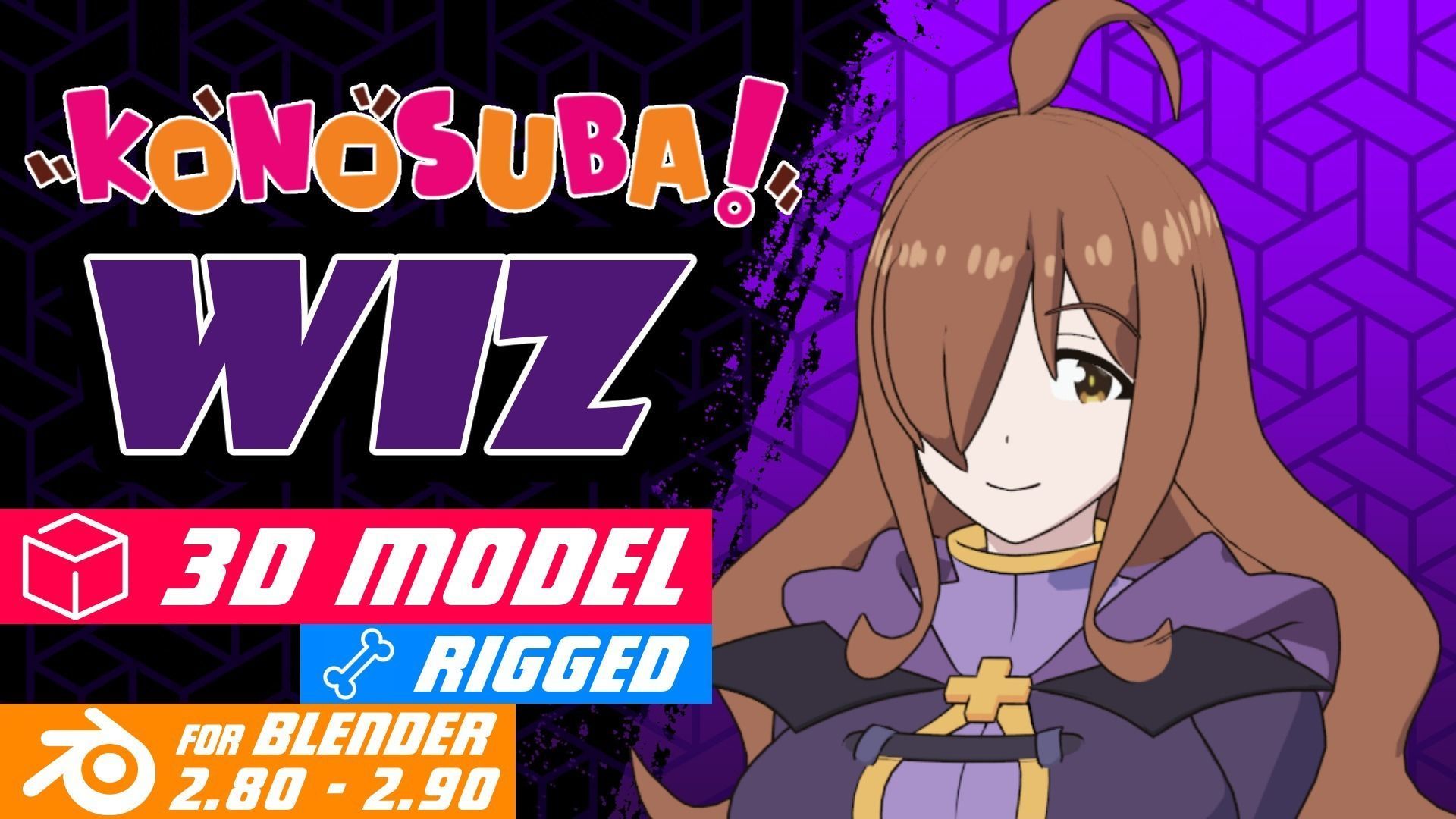 3D model Wiz Konosuba - Model 3D Blender VR / AR / low-poly | CGTrader