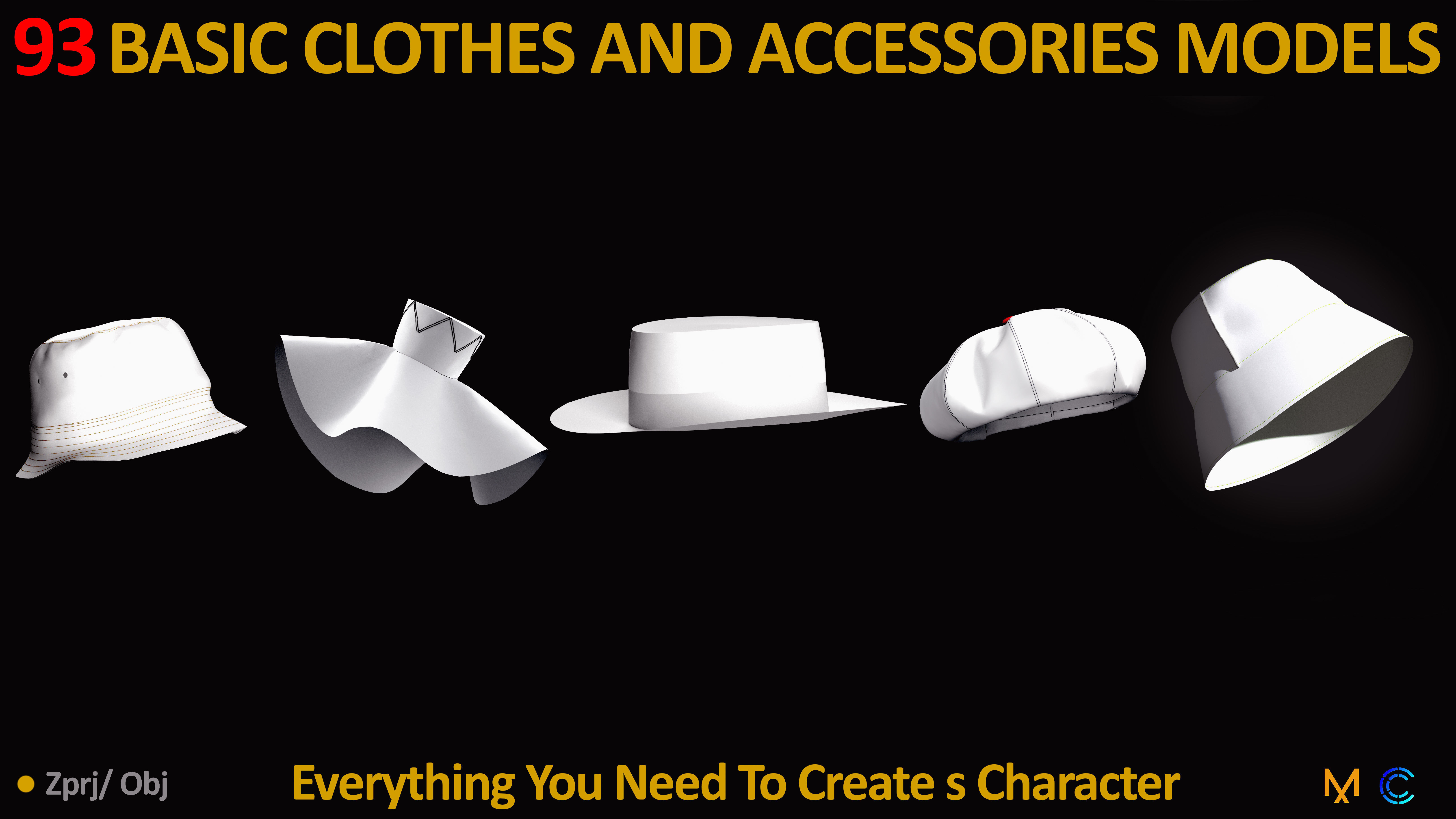 3D model 93 BASIC CLOTHES AND ACCESSORIES MODELS VR / AR / low-poly ...