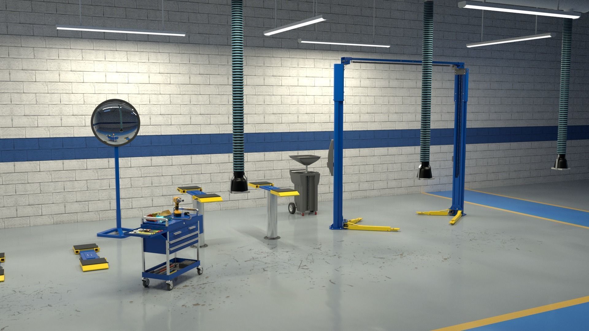 Express Service - Repair Shop 3D model rigged | CGTrader