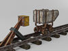 Modular Rails with Mine Cart and Wood Iron Stop 3D model | CGTrader