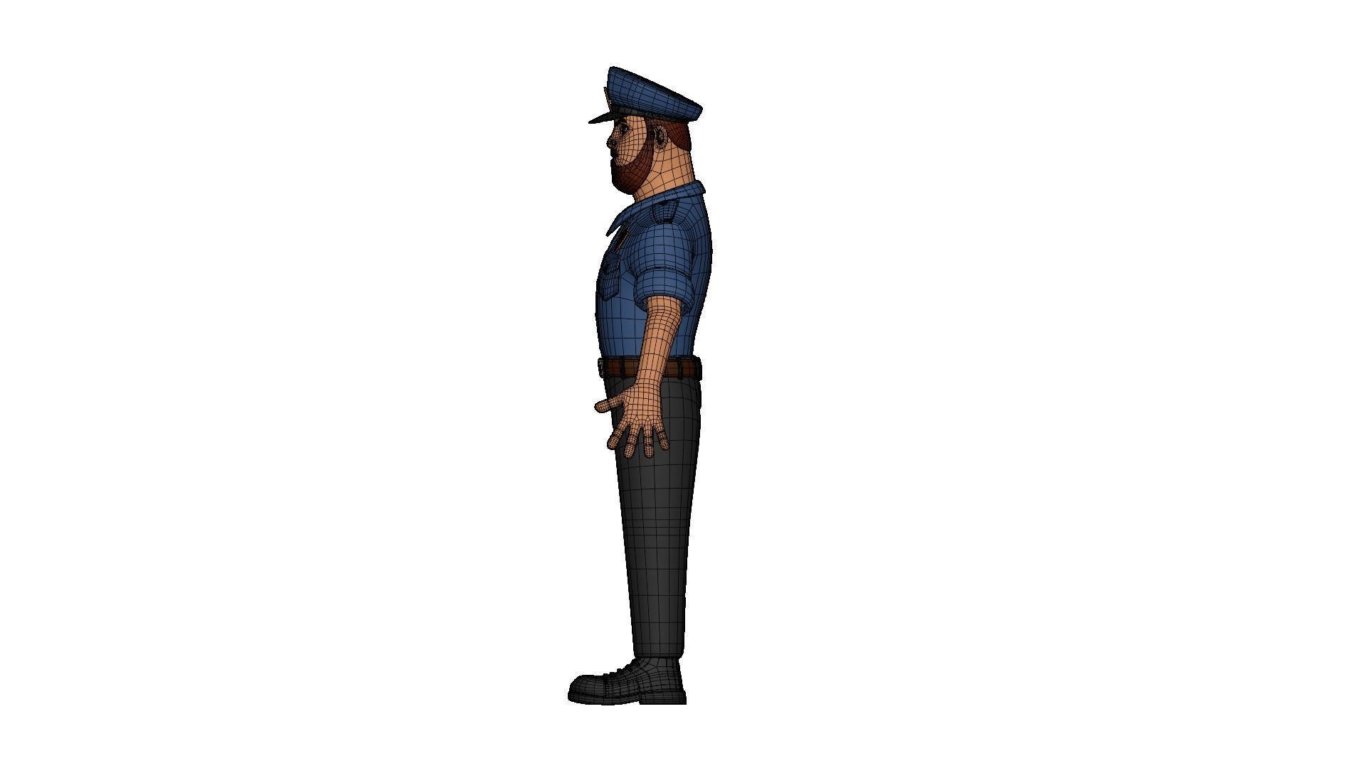 Police Cartoon Character Illustration 3D model 3D model | CGTrader