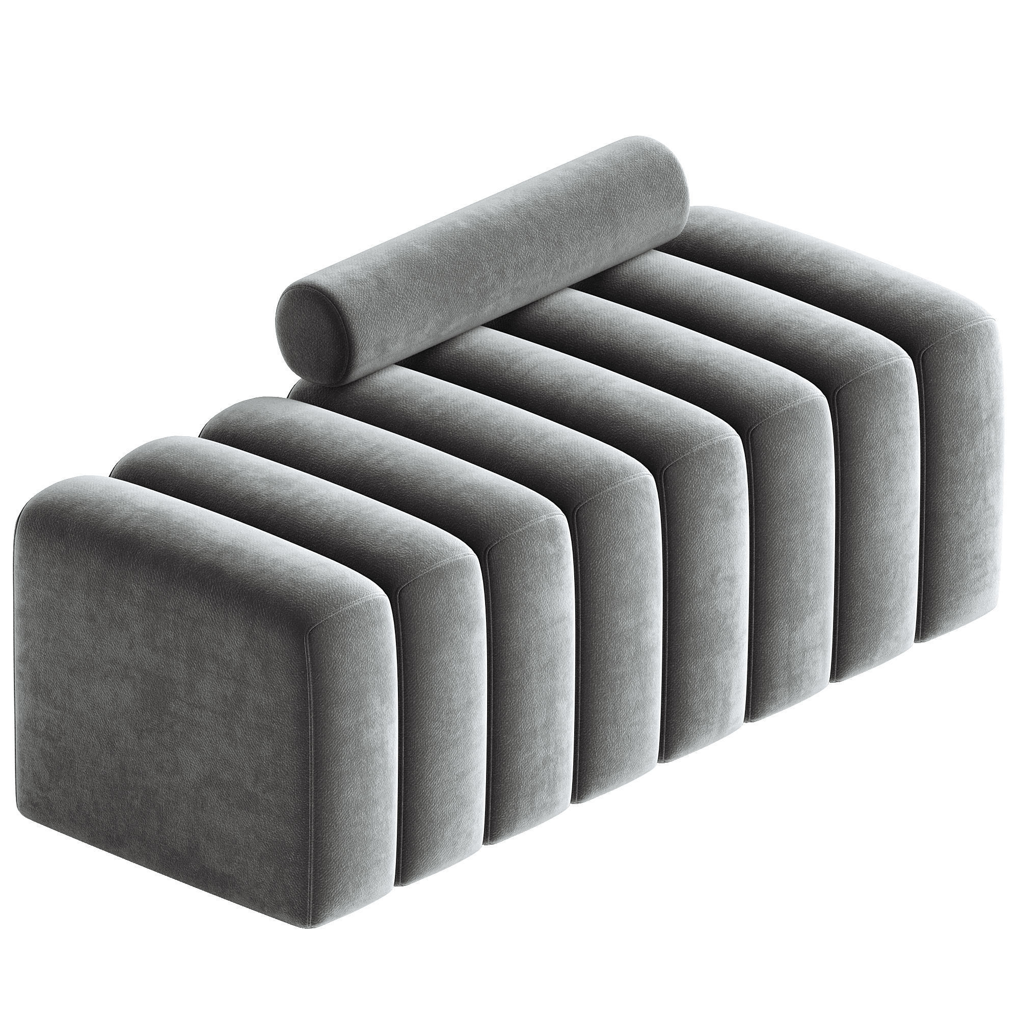 Modern Line Tufted Entryway Bench 3D model | CGTrader