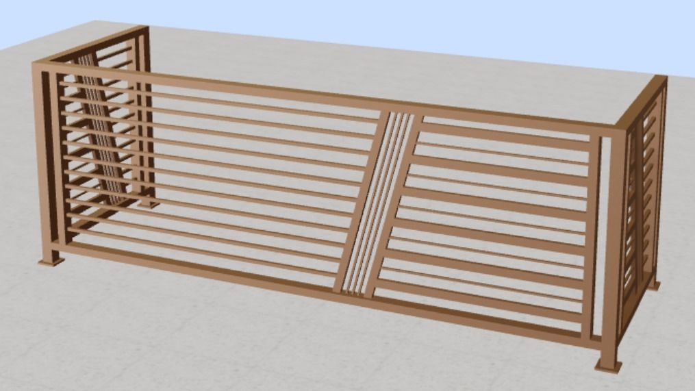 Iron balcony railing 3D model | CGTrader