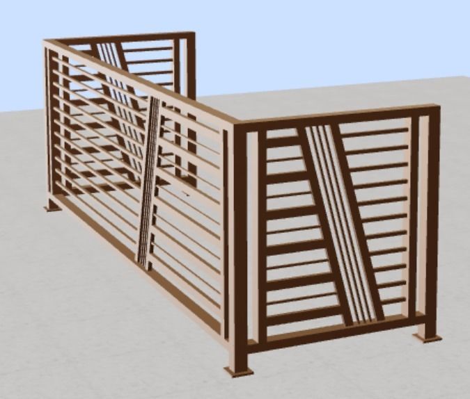 Iron balcony railing 3D model | CGTrader