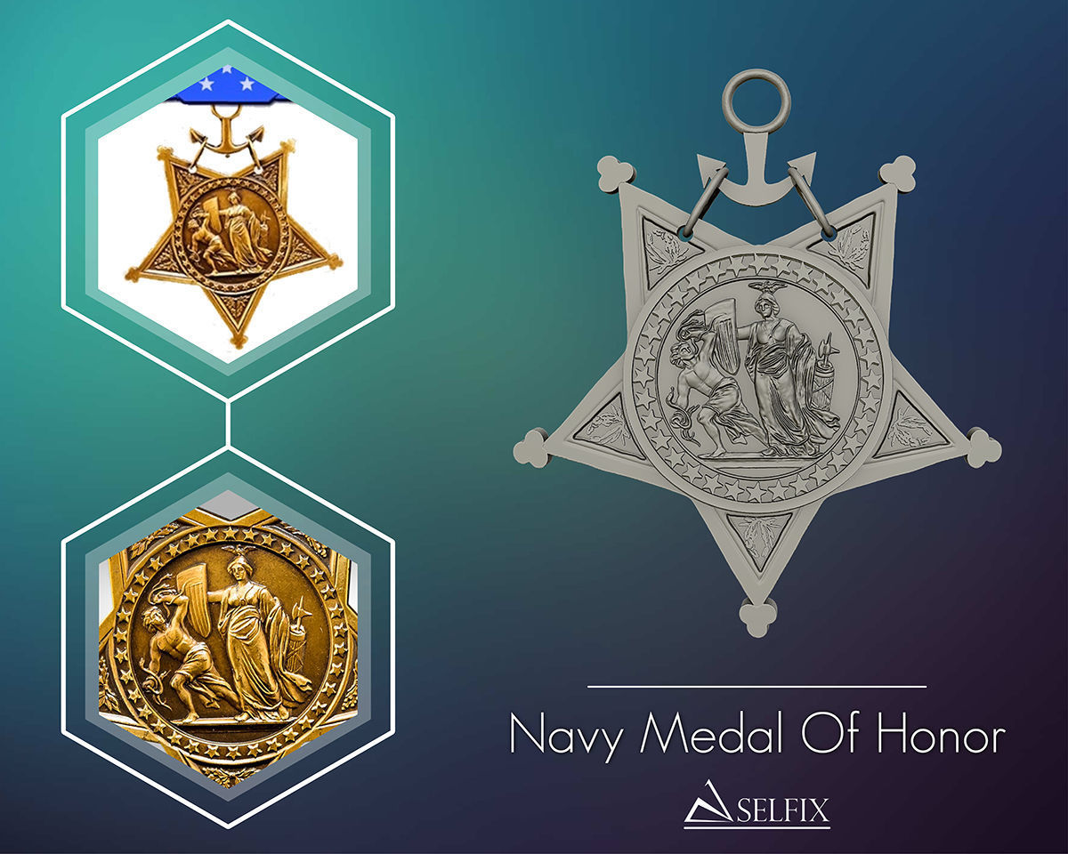 Navy Medal of Honor 3D model 3D printable | CGTrader