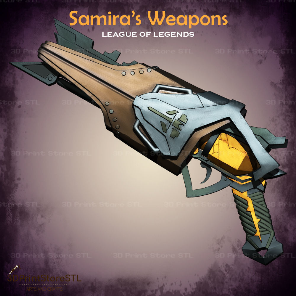 Samira Weapon Cosplay League of Legends - STL File 3D model 3D ...