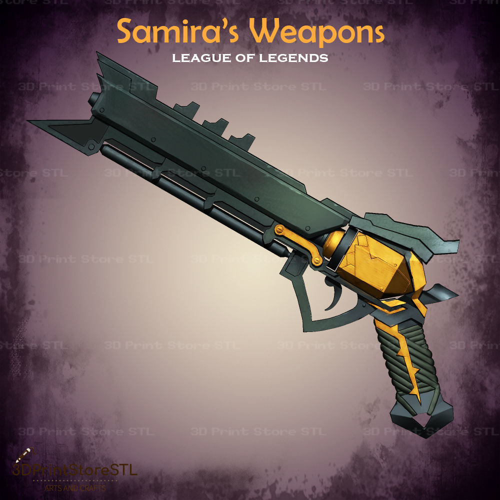 Samira Weapon Cosplay League of Legends - STL File 3D model 3D ...