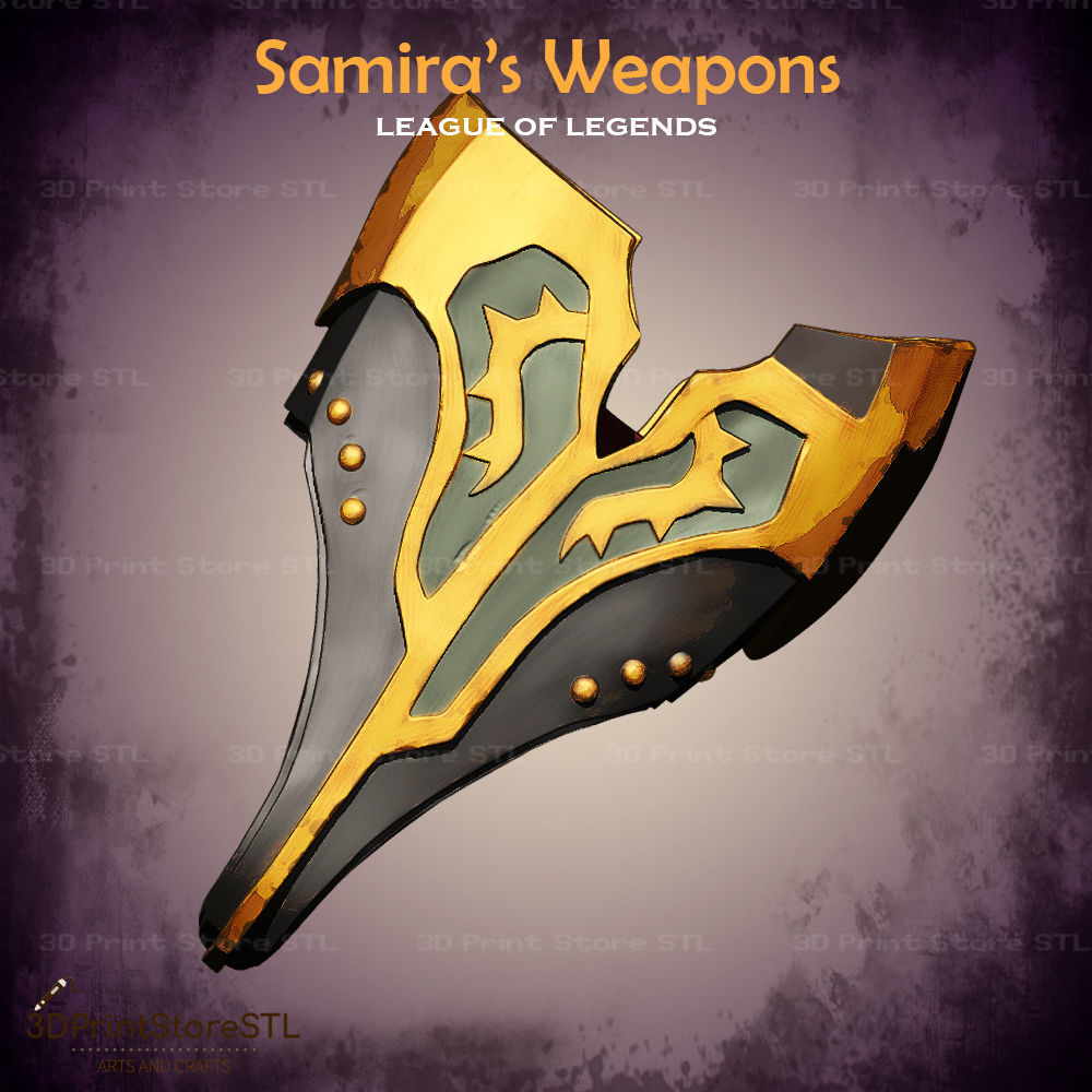 Samira Weapon Cosplay League of Legends - STL File 3D model 3D ...