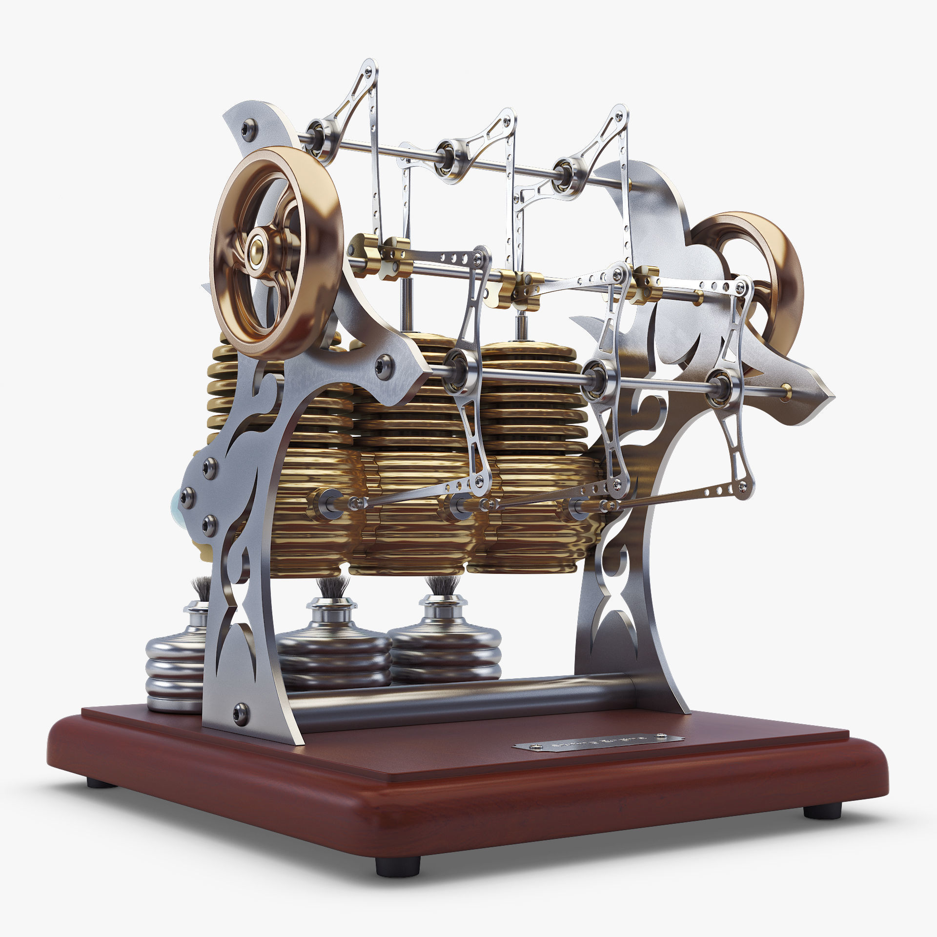 Stirling Engine Triple v 1 3D model | CGTrader