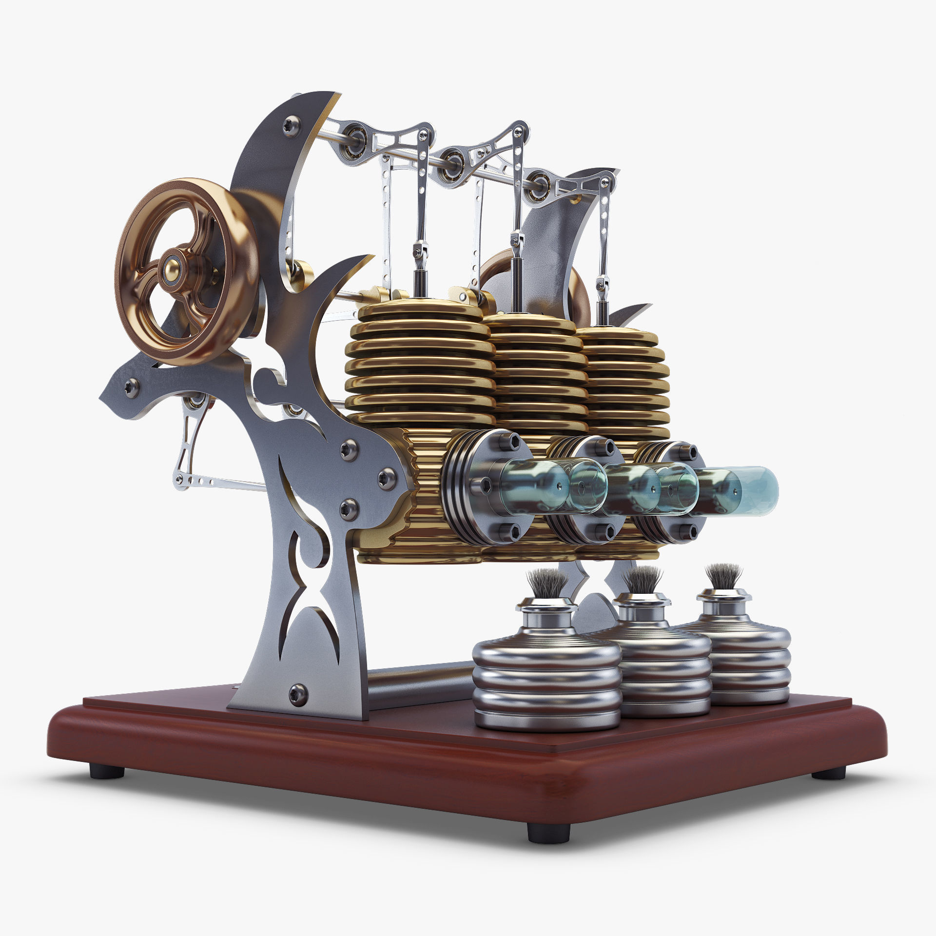 Stirling Engine Triple v 1 3D model | CGTrader
