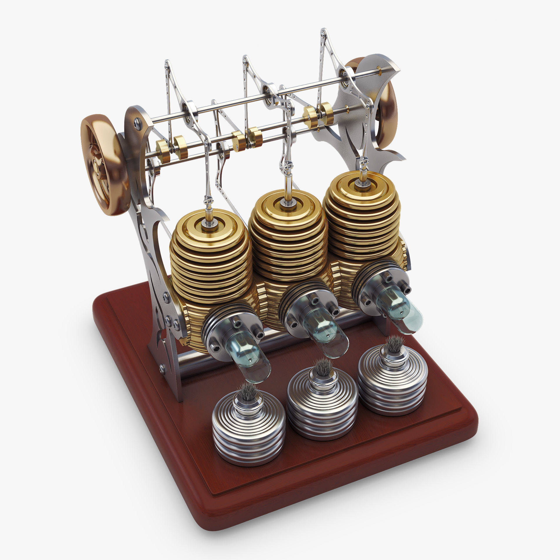 Stirling Engine Triple v 1 3D model | CGTrader