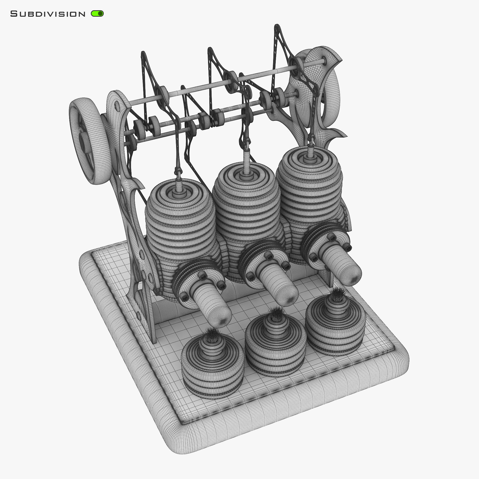 Stirling Engine Triple v 1 3D model | CGTrader